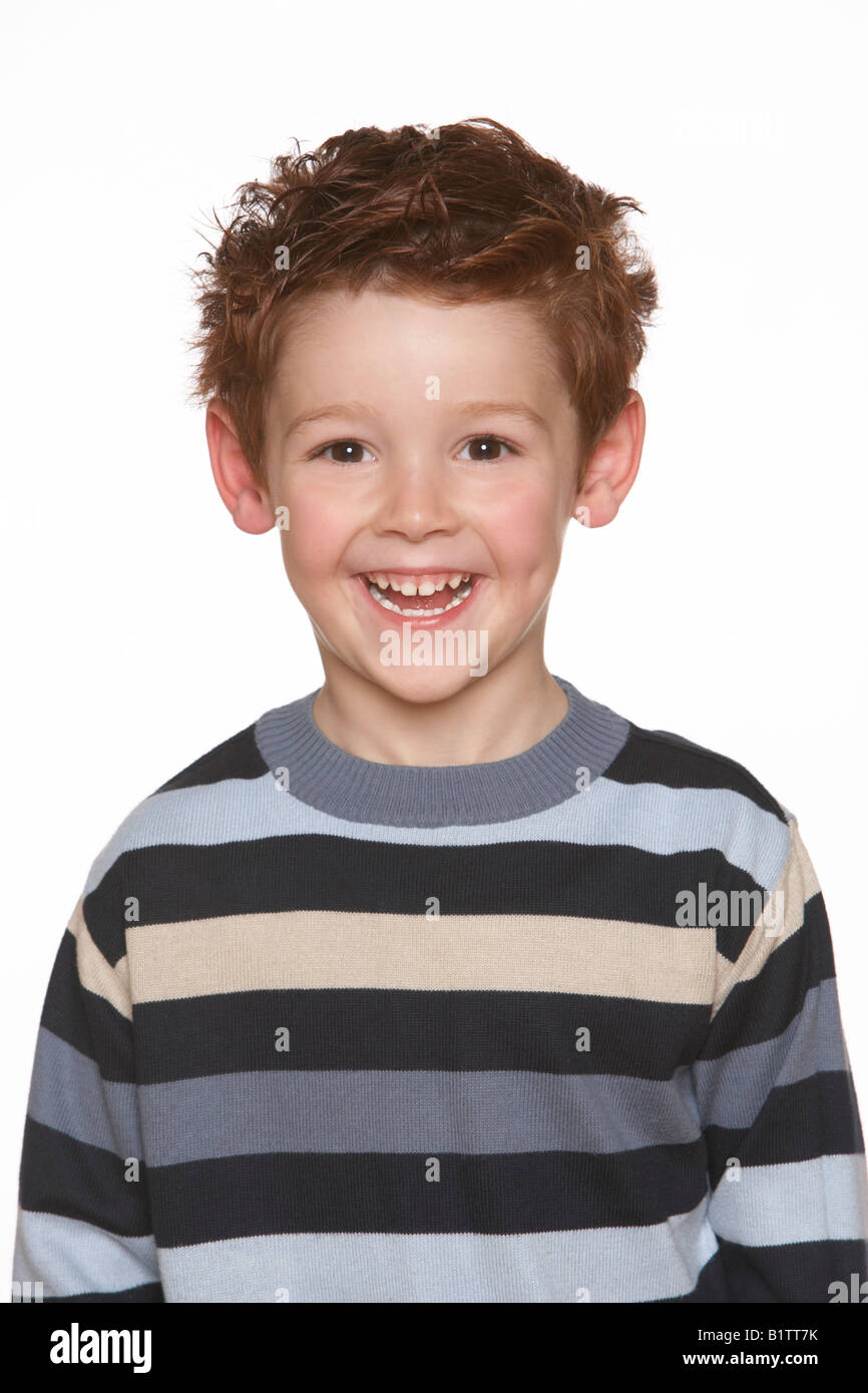 smiling child on white background boy Stock Photo - Alamy