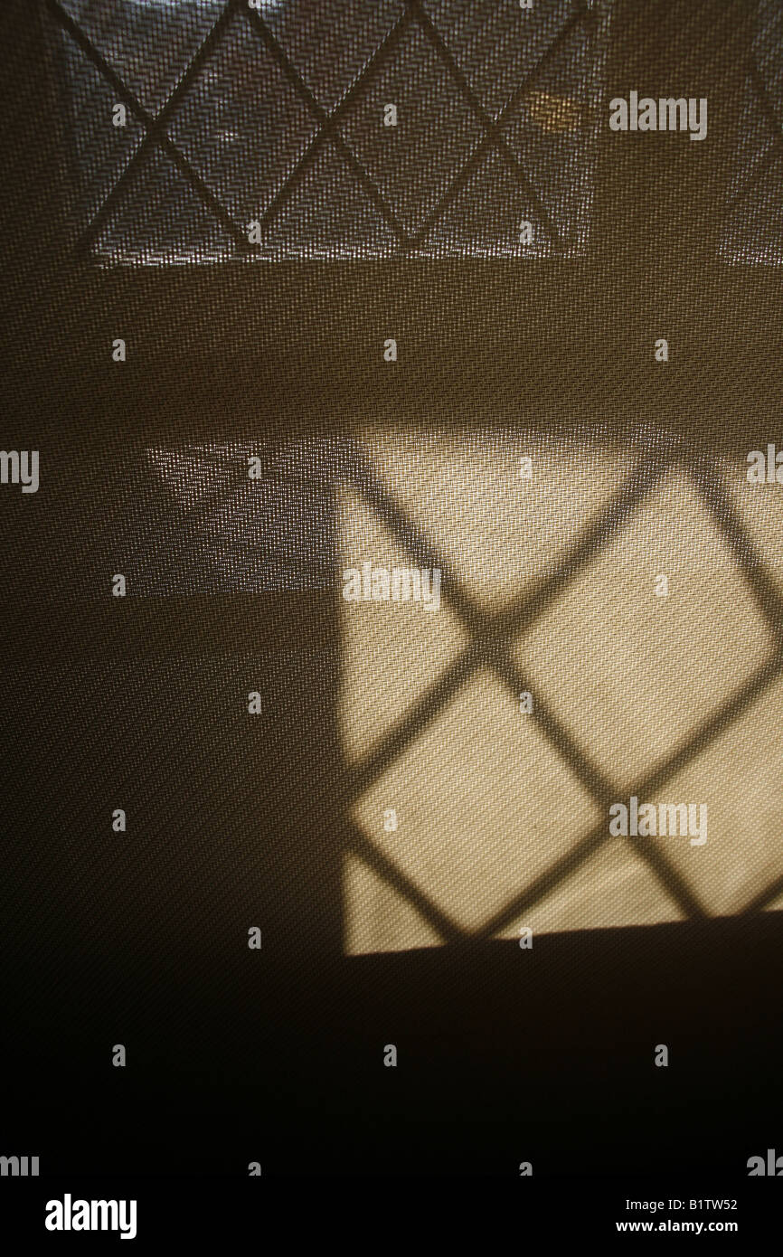 abstract window grill shadow inside room Stock Photo - Alamy