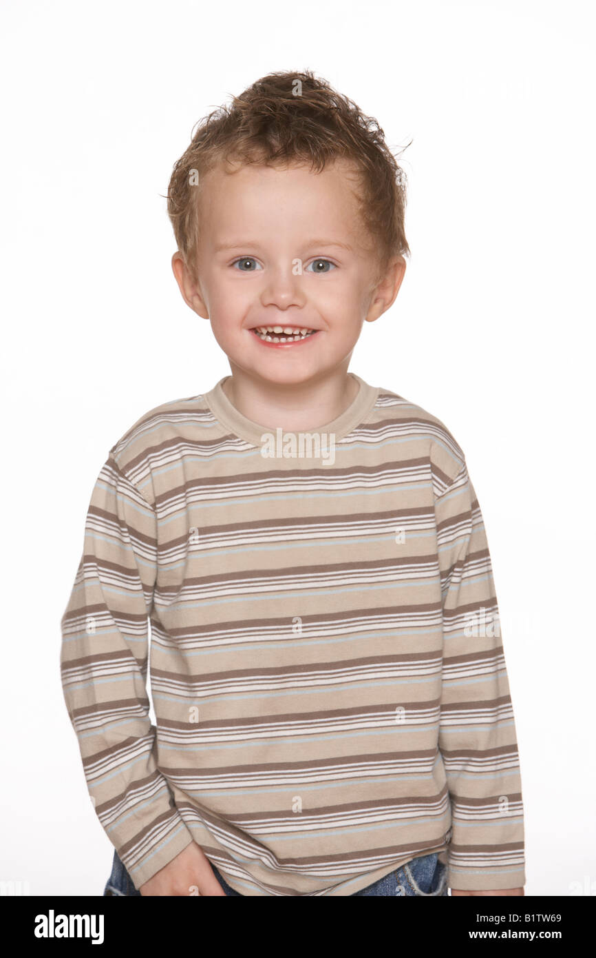 smiling child on white background boy Stock Photo - Alamy