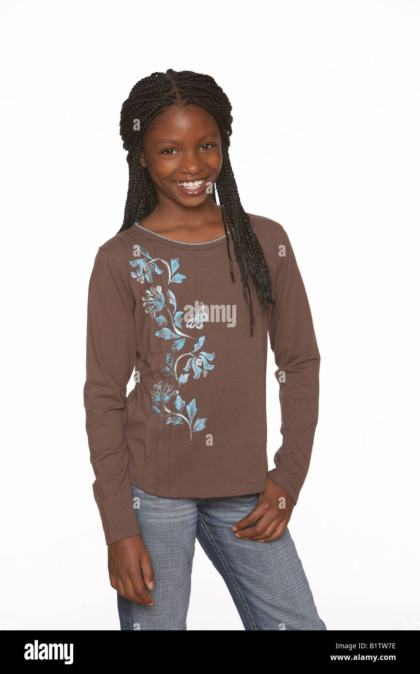 smiling child on white background girl Stock Photo - Alamy