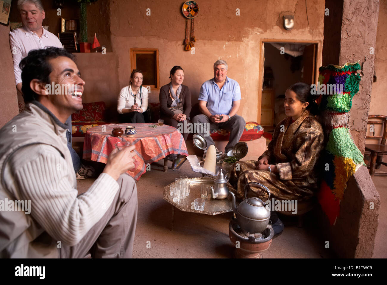 Tourist at Berber home, Marrakech, Morocco Stock Photo - Alamy