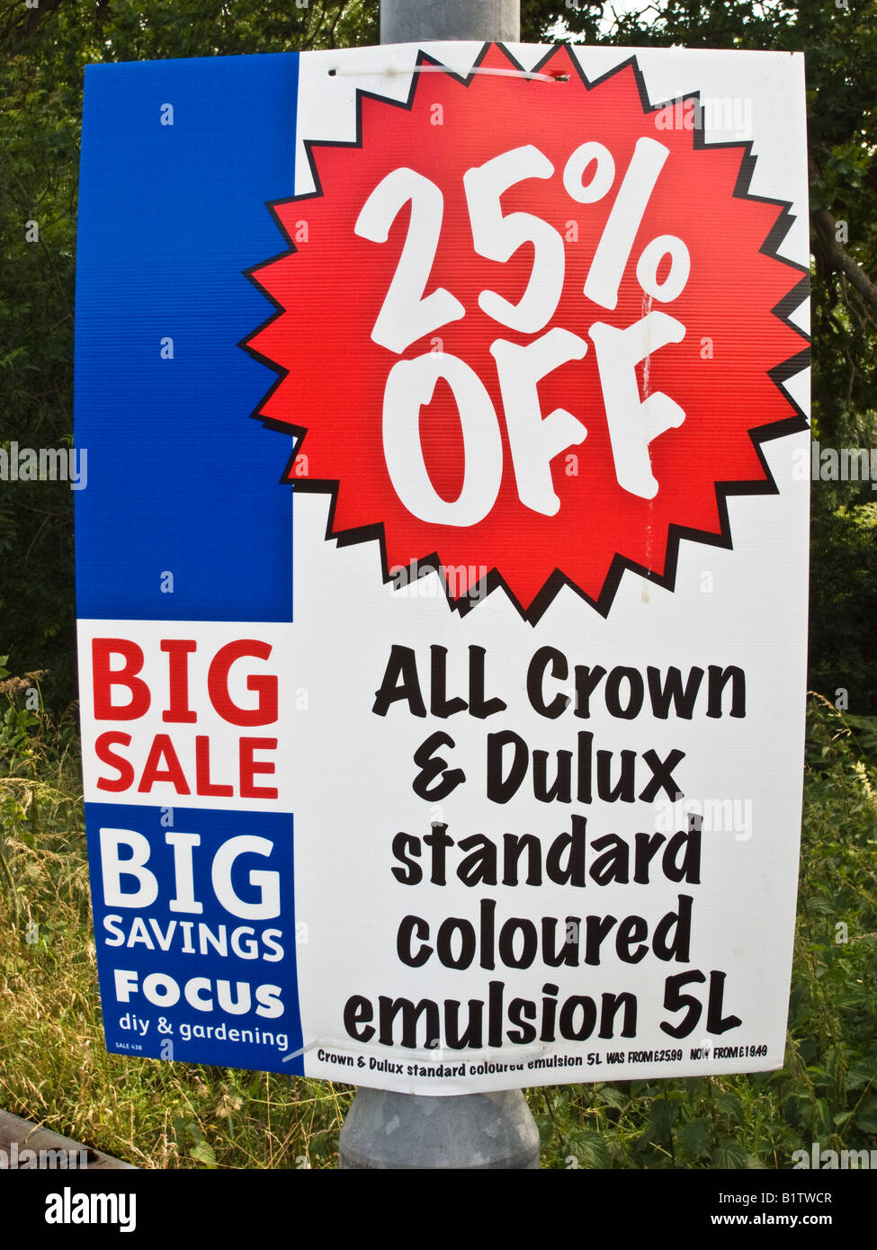 Sale promotion sign on roadside Stock Photo - Alamy