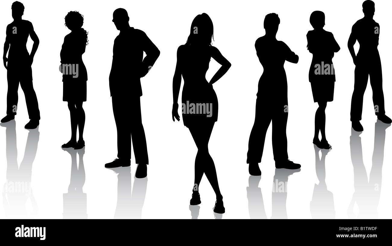 Silhouette of a business team Stock Photo - Alamy