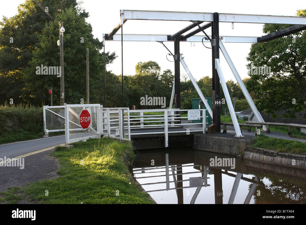 UK Wales Powys Talybont on Usk a draw bridge over the Brecon Canal ...