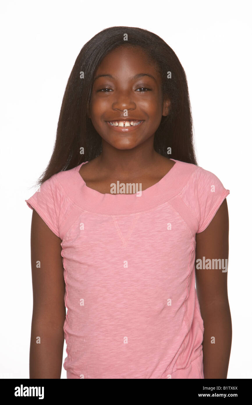 smiling child on white background girl Stock Photo - Alamy