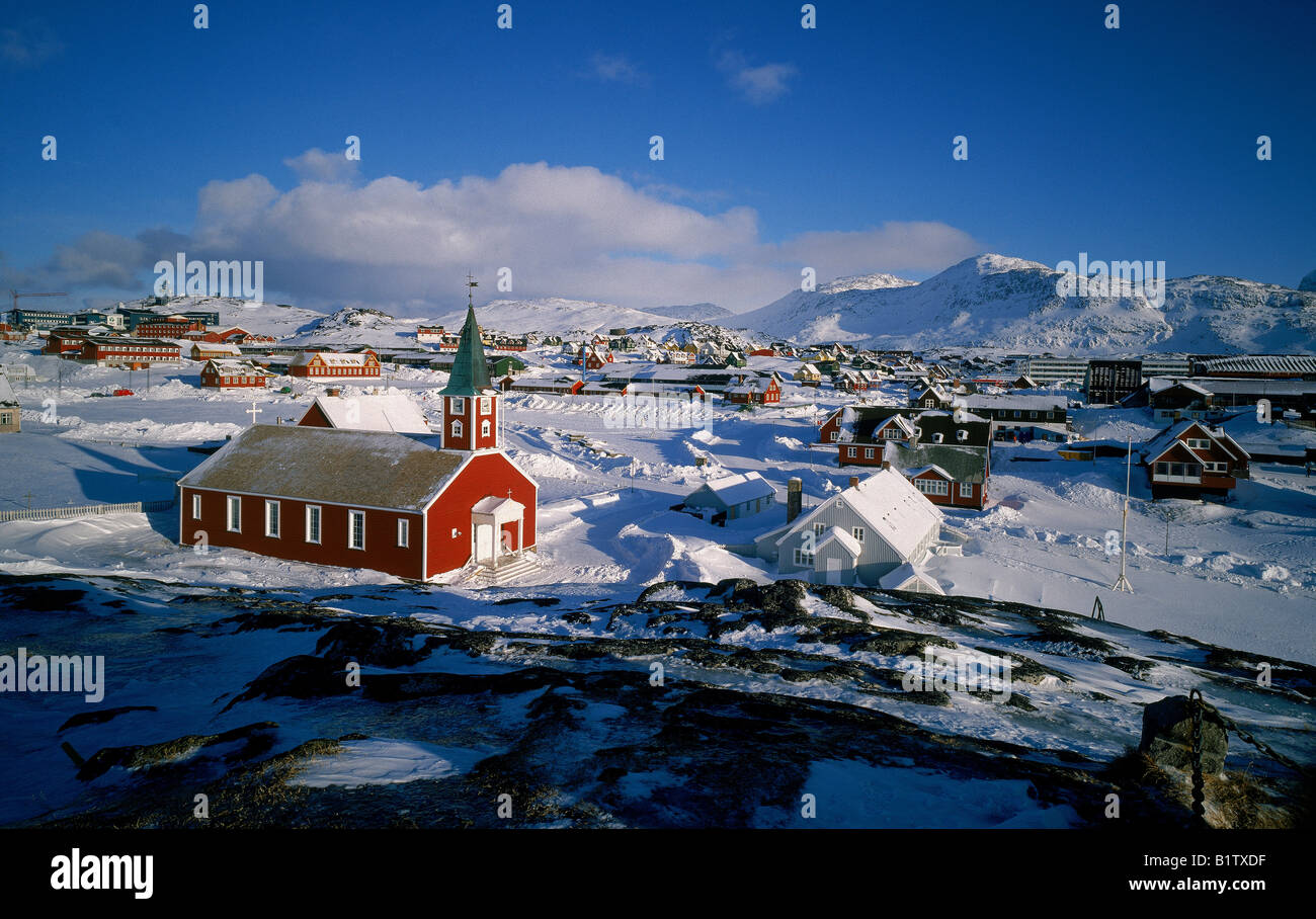 Snowy Capital City, Nuuk, Greenland Stock Photo - Alamy