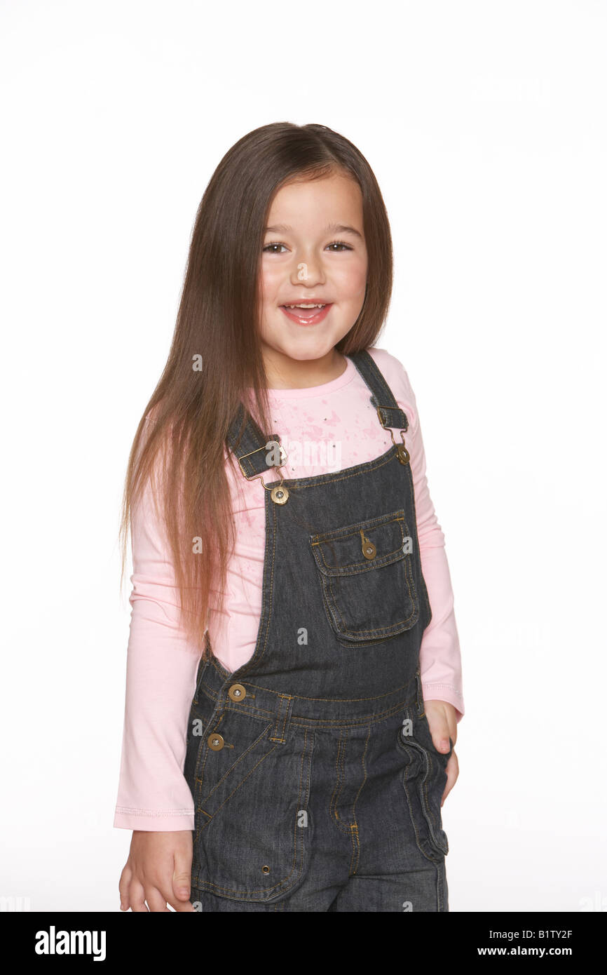 smiling child on white background girl Stock Photo - Alamy