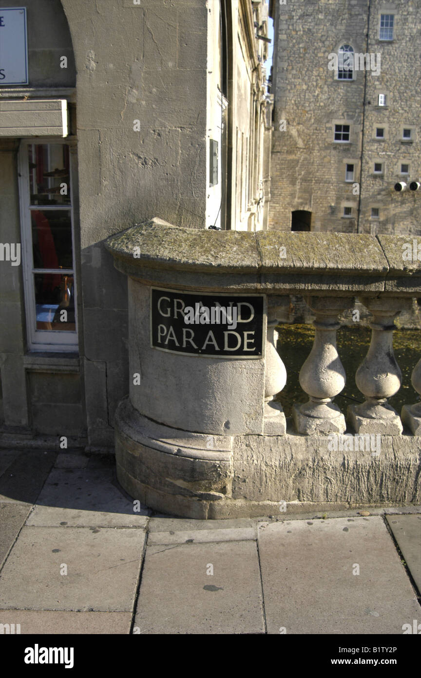 Grand Parade Sign, Bath, UK Stock Photo - Alamy