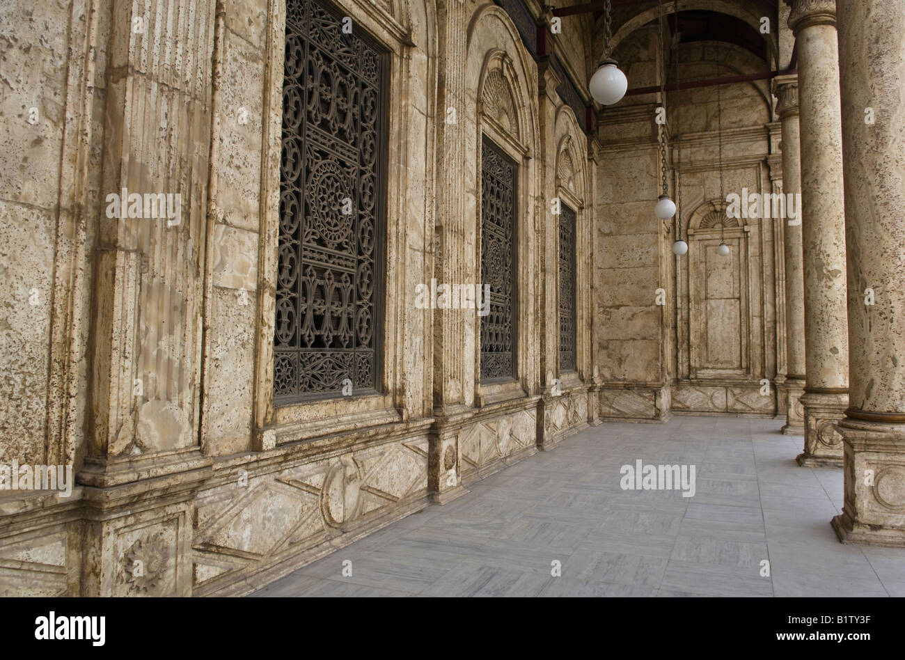 The Alabaster covered courtyard in The Mosque of Muhammad Ali Pasha ...
