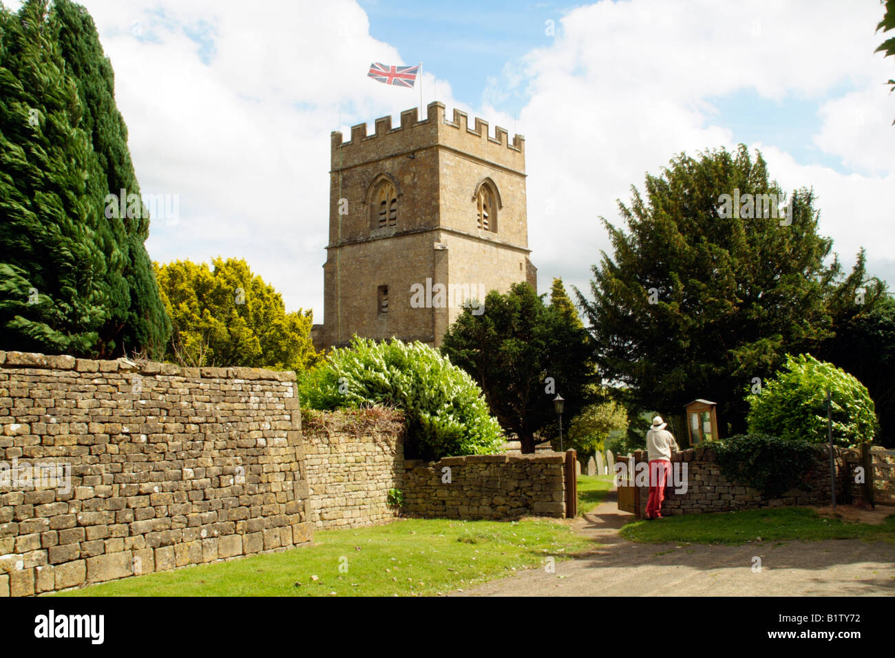 Guiting Power village church Cotswolds Gloucestershire England Stock ...