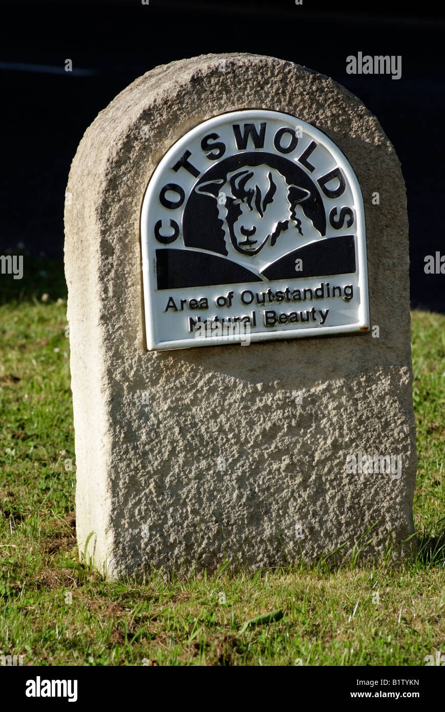 Cotswolds roadside tourist sign England UK Area of outstanding natural ...