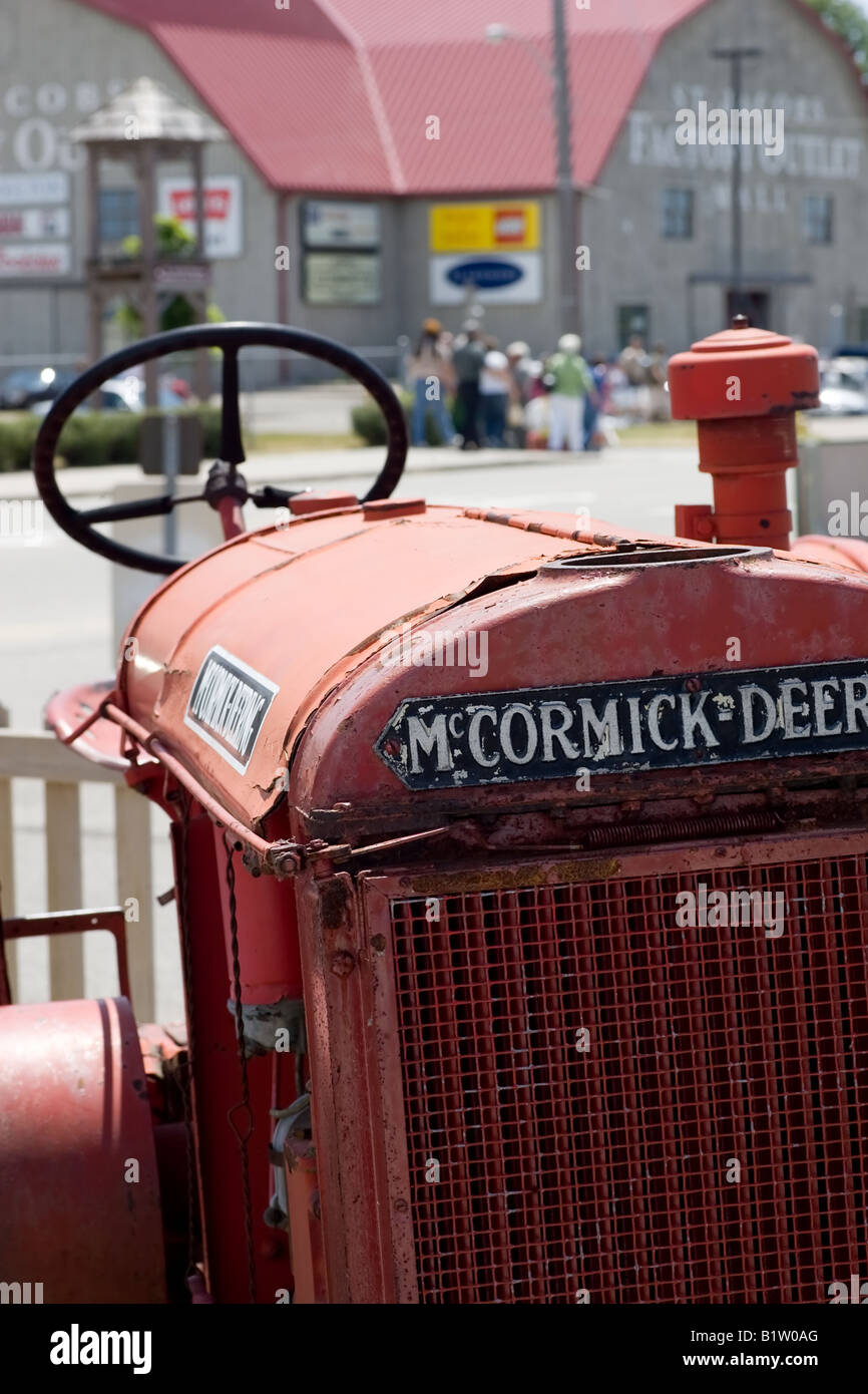 Antique red McCormick-Deer Tractor Stock Photo - Alamy