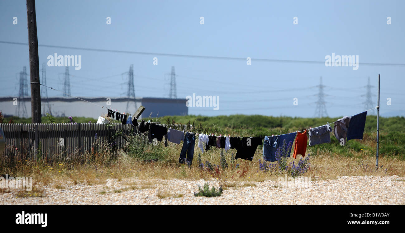 Washing Line with clothes Stock Photo - Alamy