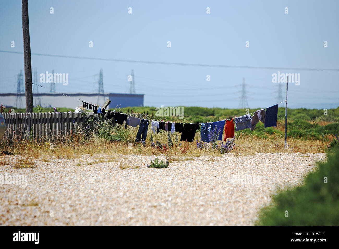 Washing Line with clothes Stock Photo - Alamy