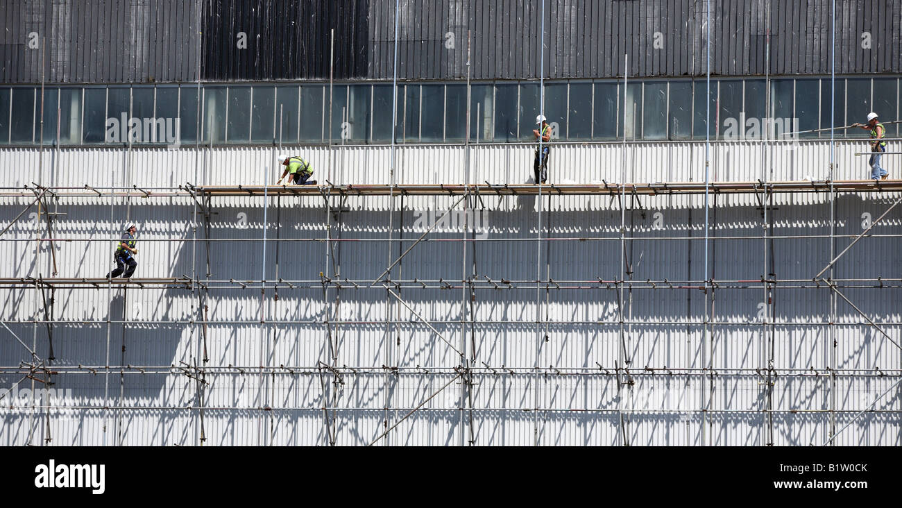Scaffolders working on Dungeness A Nuclear Power Station Stock Photo ...