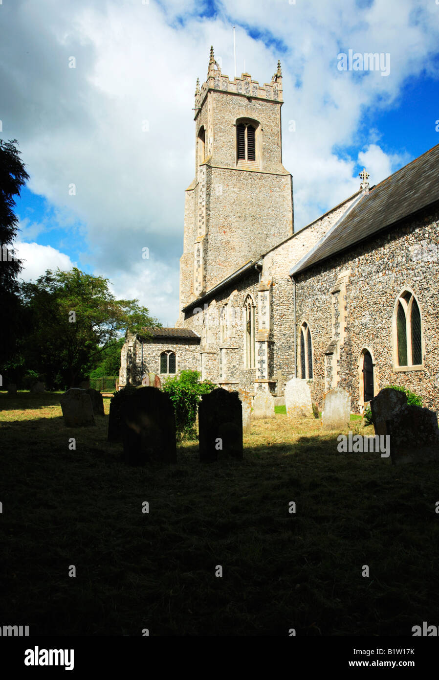 Church of All Saints at Alburgh, Norfolk, UK, viewed from the south ...