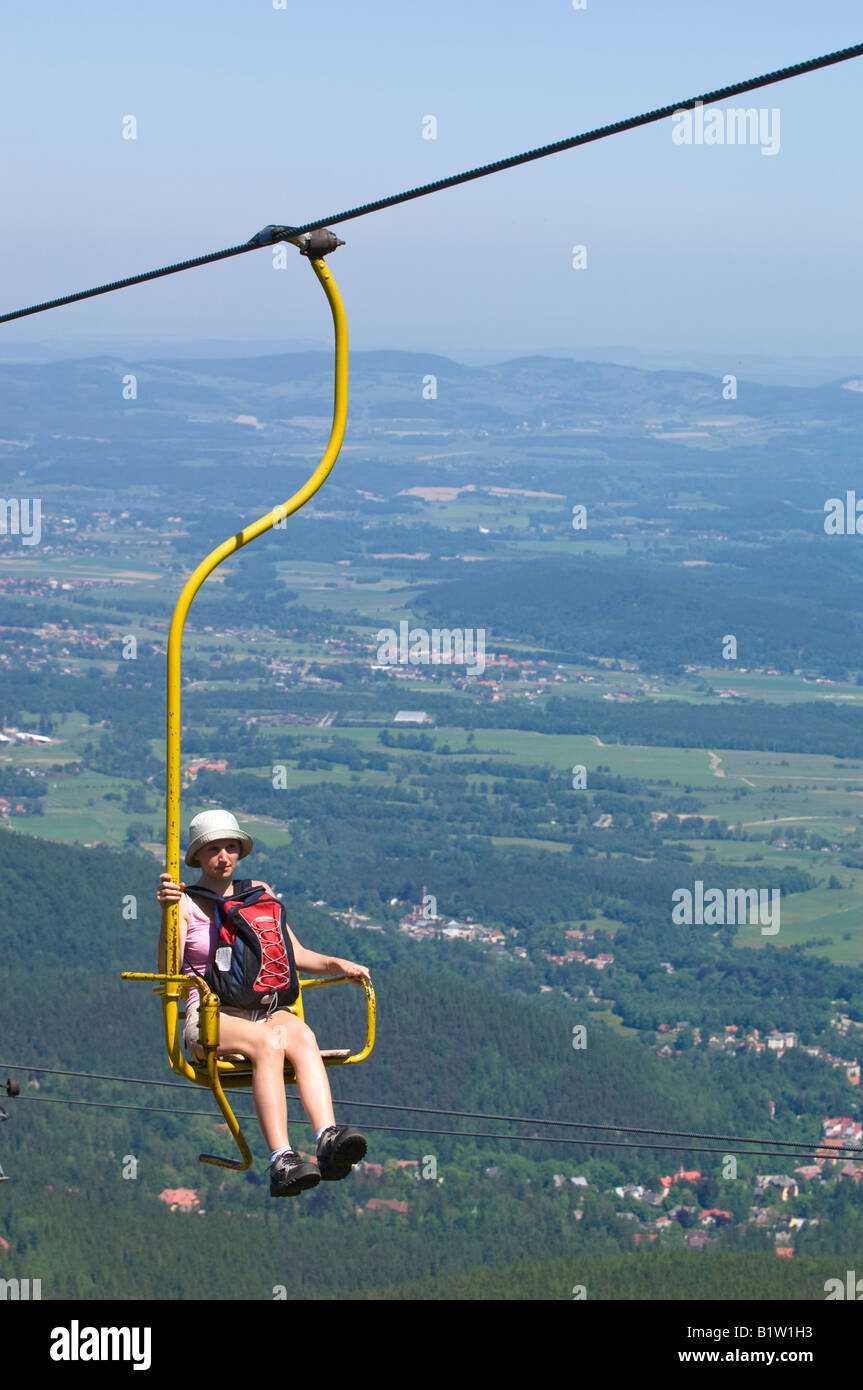 Chair lift to Sniezka Mountain Karkonosze Mountains Poland Stock Photo ...