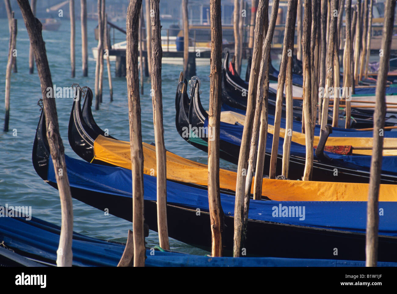 Colourful display of gondolas on the Grand Canal Stock Photo - Alamy