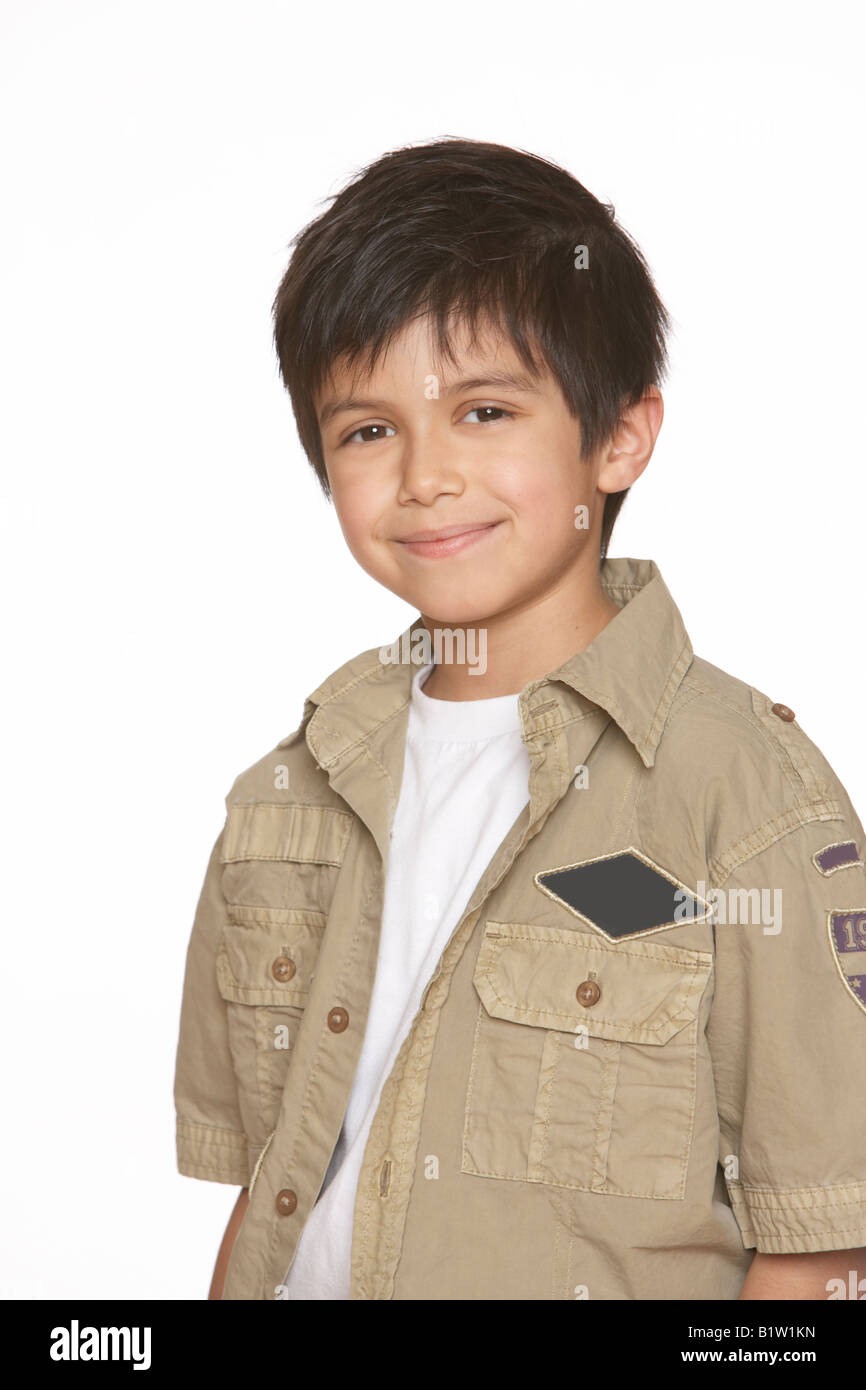 smiling child on white background boy Stock Photo - Alamy