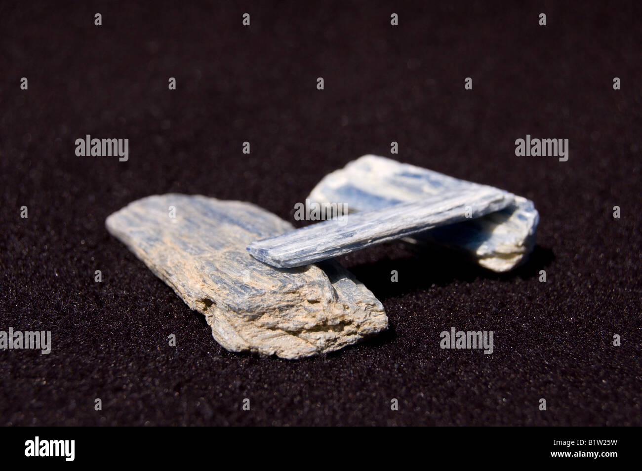 Three pieces of Cyanite Stock Photo - Alamy