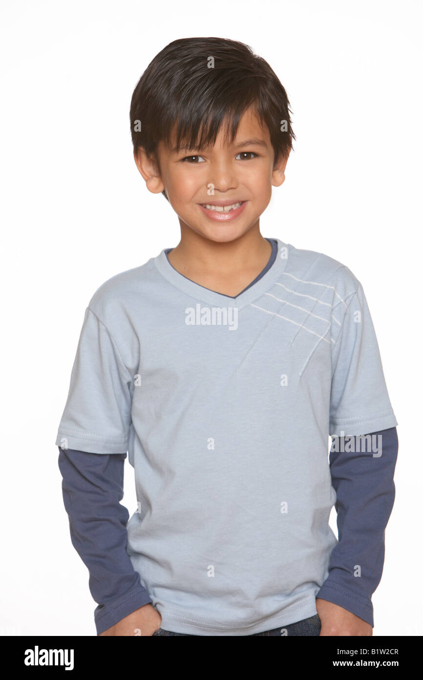 smiling child on white background boy Stock Photo - Alamy