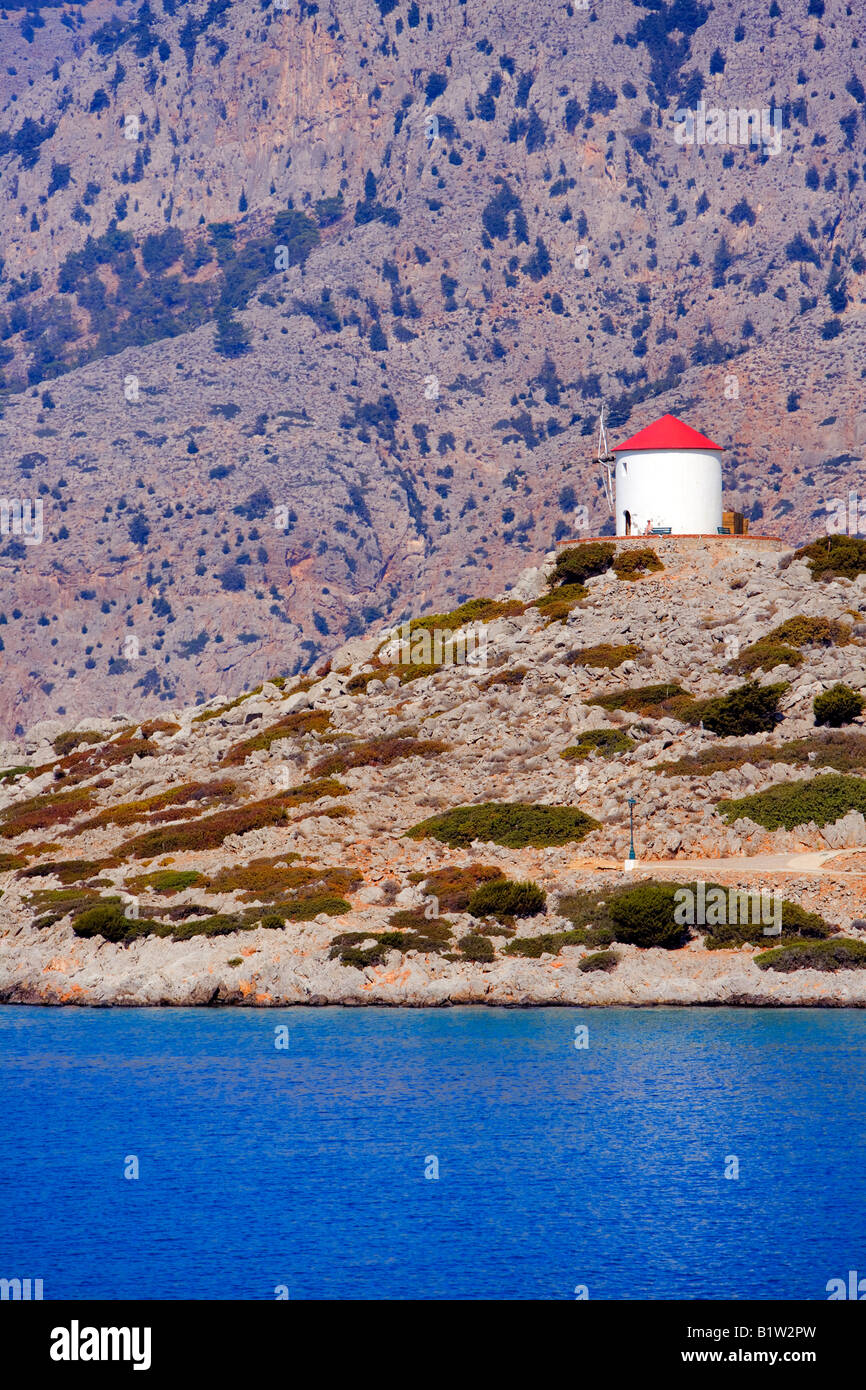 Windmill Symi Rhodes Greece Stock Photo - Alamy
