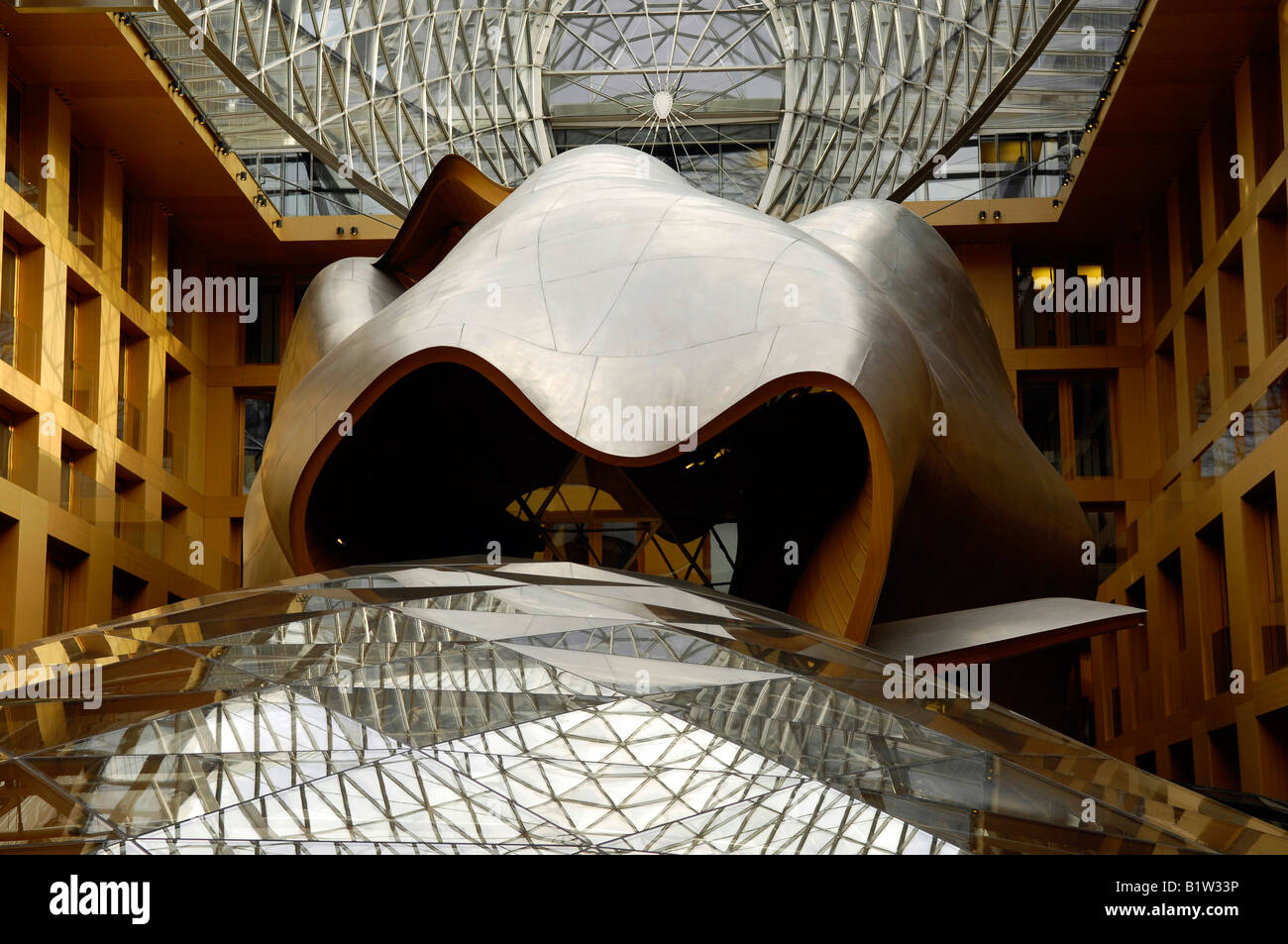 frank gehry whale titanium sculpture central conference space DZ Bank ...