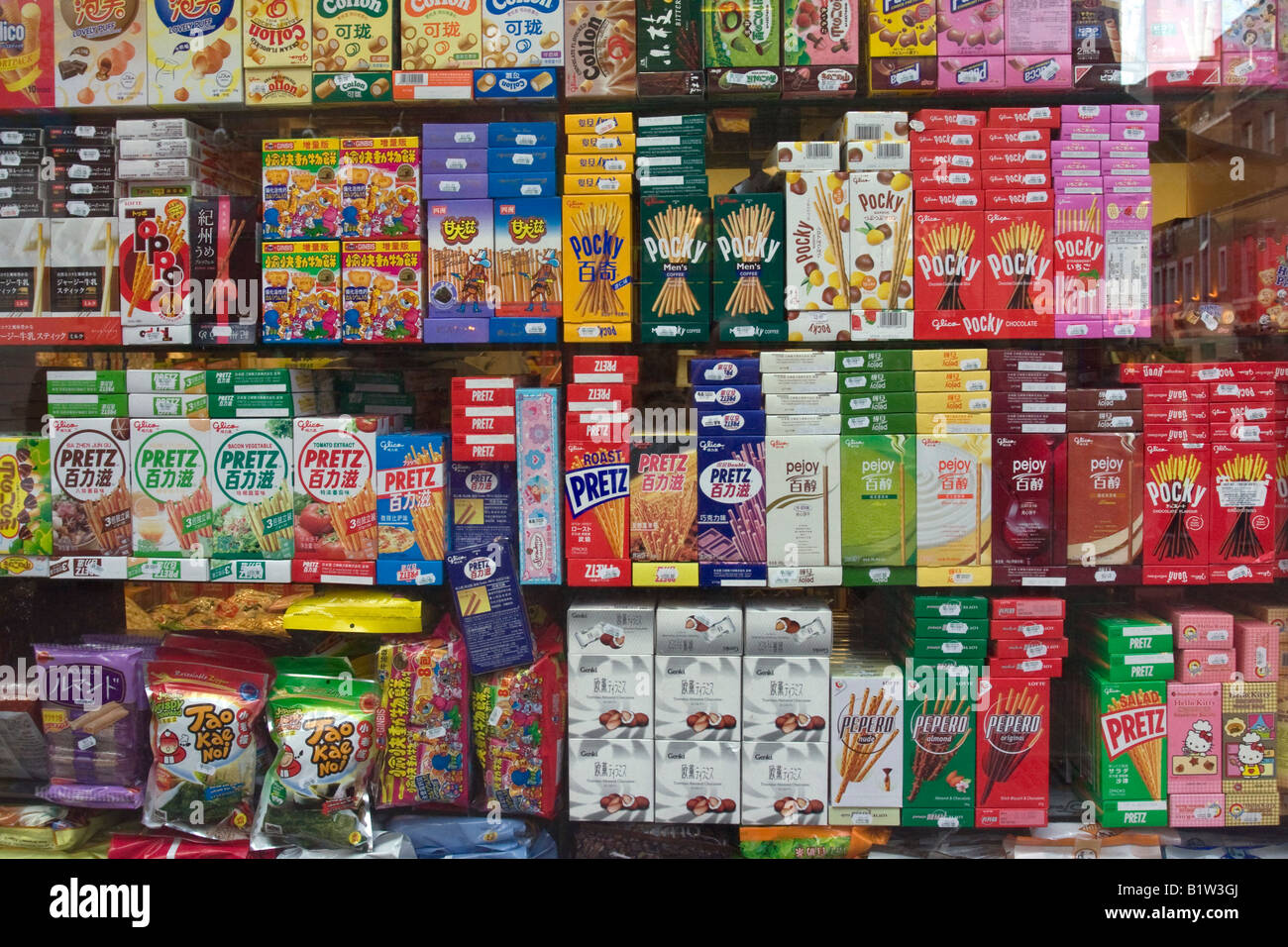 Food Display in a Store Window, Chinatown, London England Stock Photo ...
