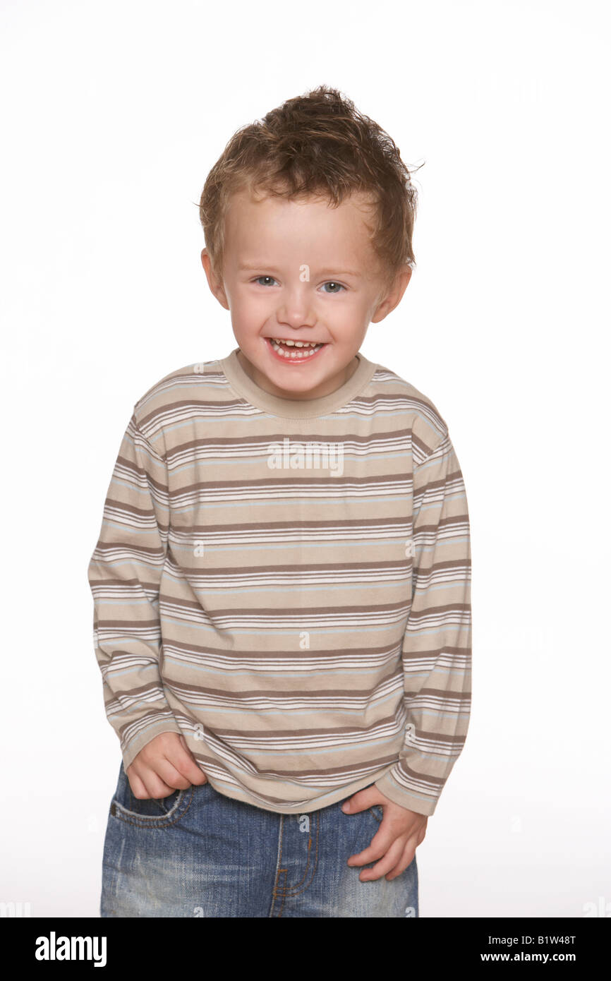 smiling child on white background boy Stock Photo - Alamy