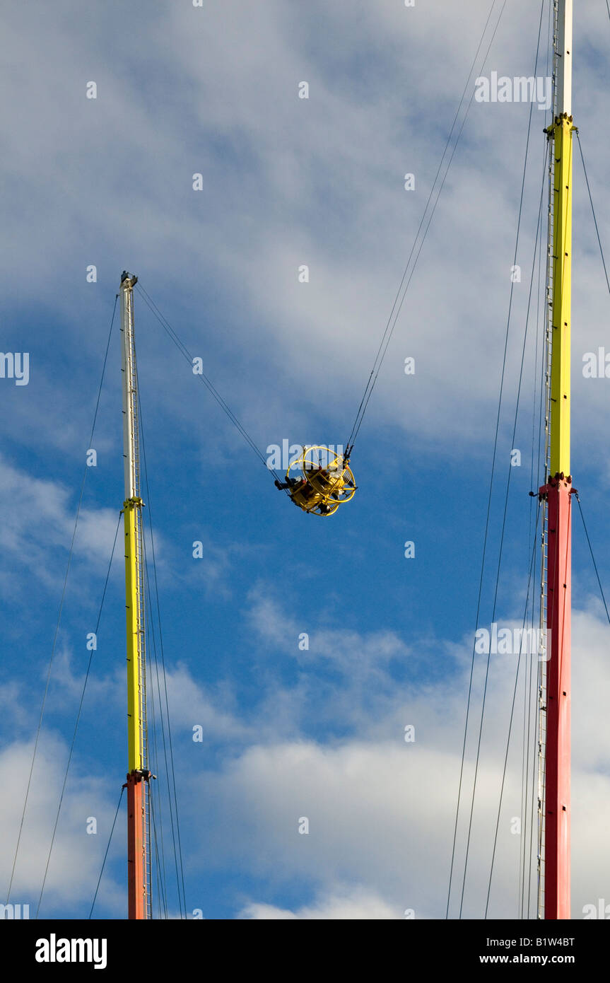 A mad and terrifying ride at a funfair, near Dublin, Ireland Stock ...