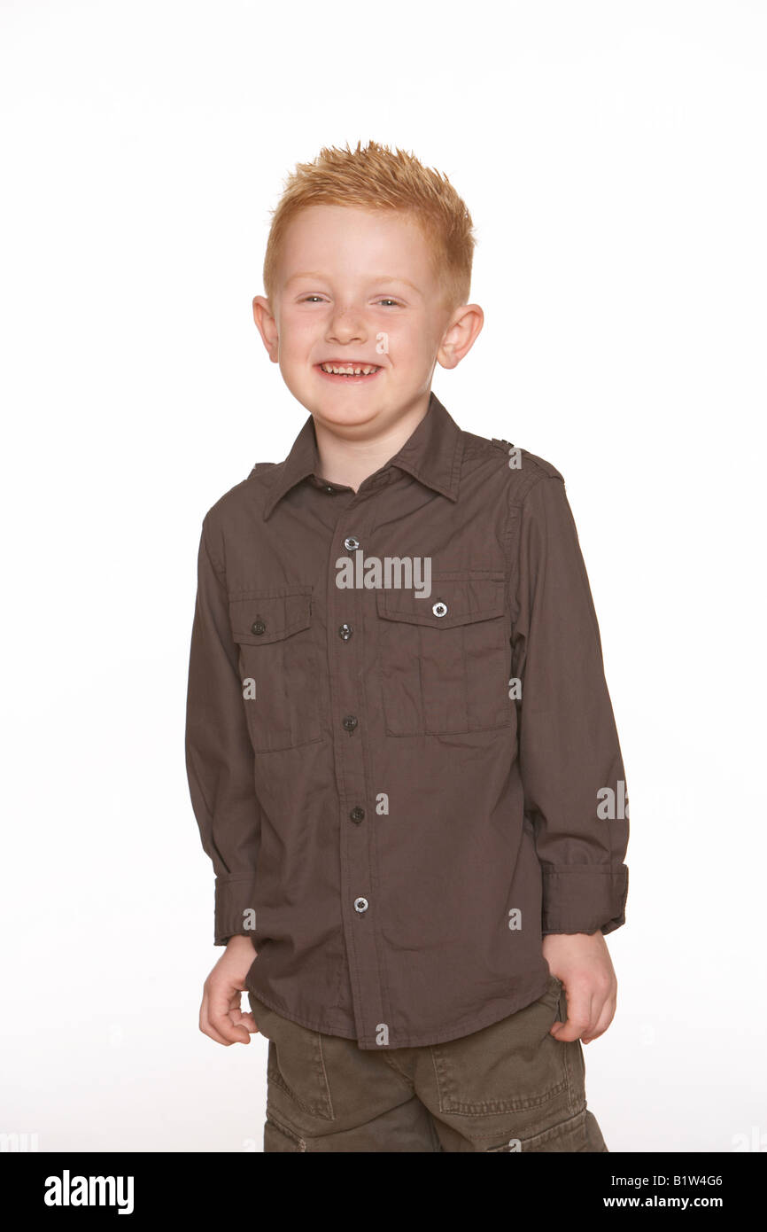 smiling child on white background boy Stock Photo - Alamy