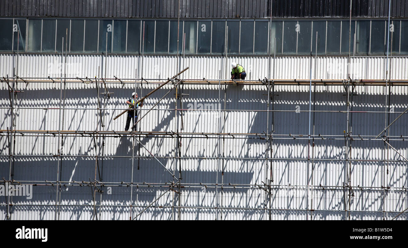 Scaffolders working on Dungeness A Nuclear Power Station Stock Photo ...