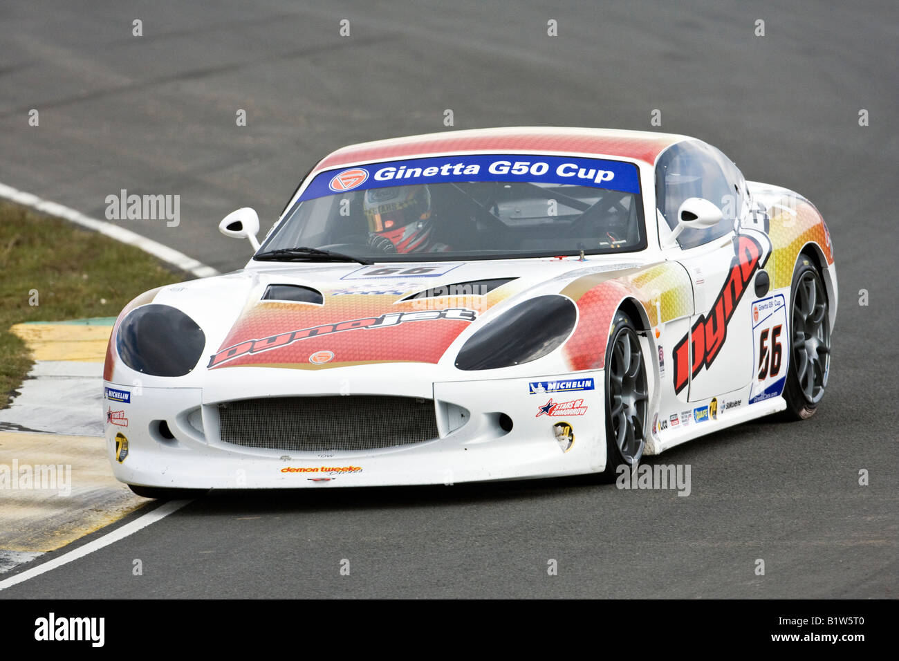 Frank Wrathall driving in Ginetta G50 Cup race 2008 Knockhill Fife ...