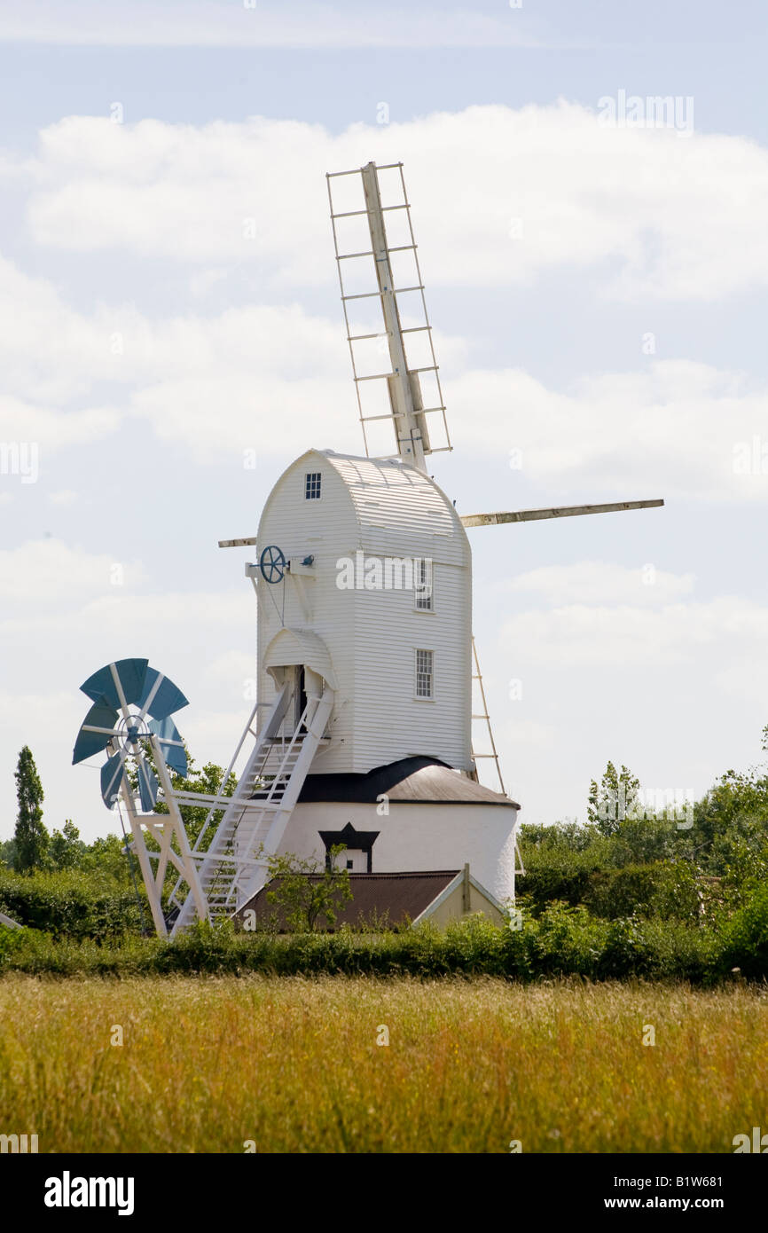 Historically important Saxtead Green Post Mill Suffolk Stock Photo - Alamy