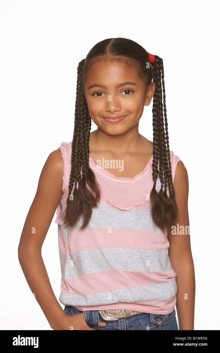 smiling child on white background girl Stock Photo - Alamy
