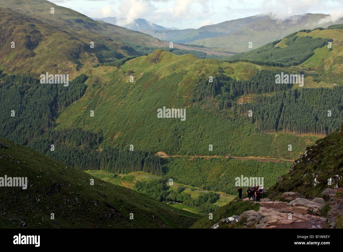 Walkers ascending path to Ben Nevis on The Three Peaks Challange Stock ...