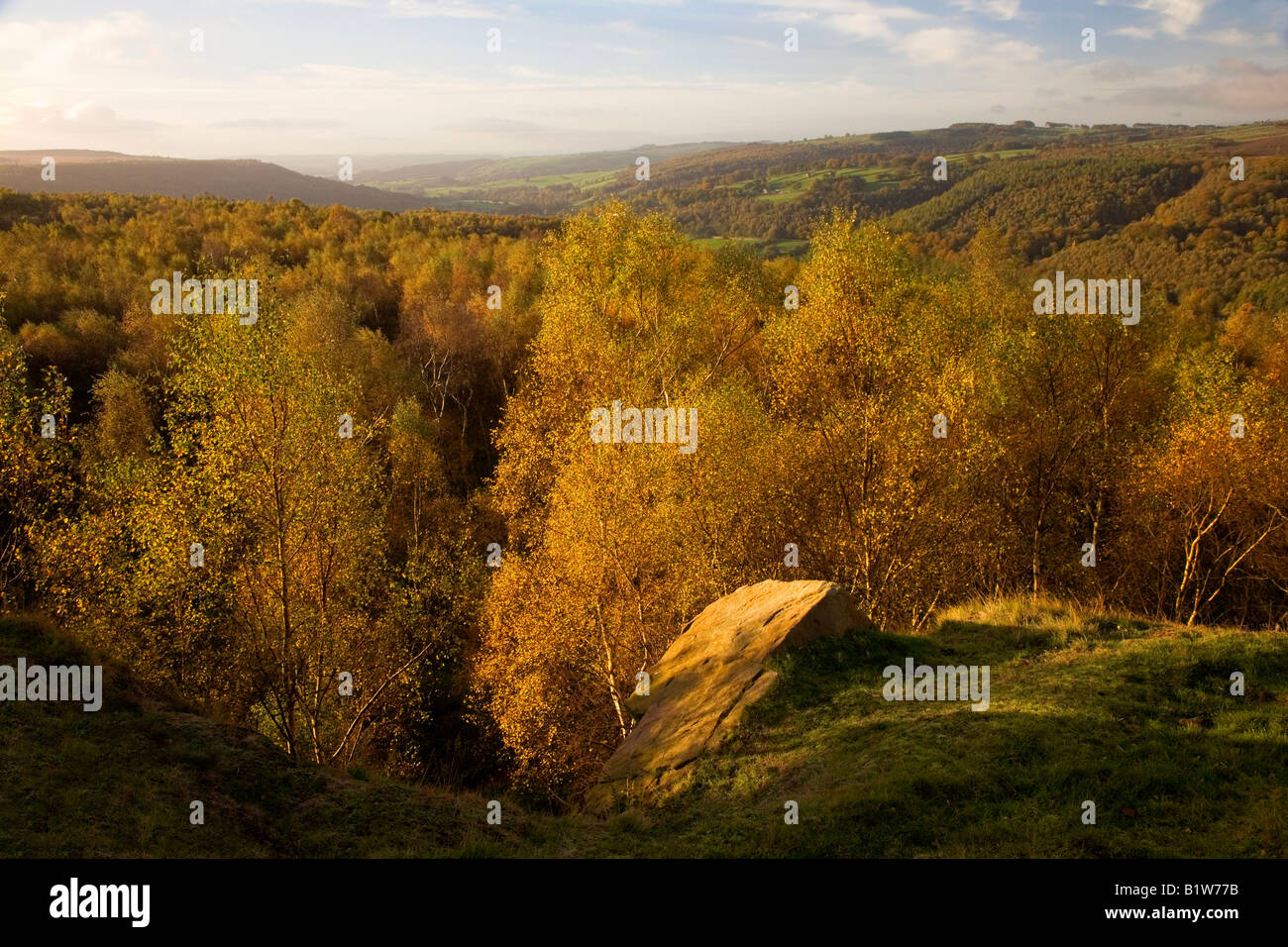 View over the Derwent Valley from Lawrence Field Derbyshire England ...