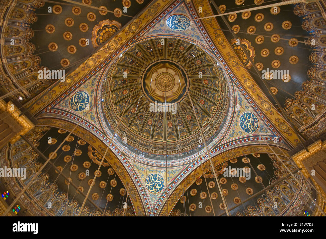 View of the dome in The Mosque of Muhammad Ali Pasha, Cairo, Egypt ...