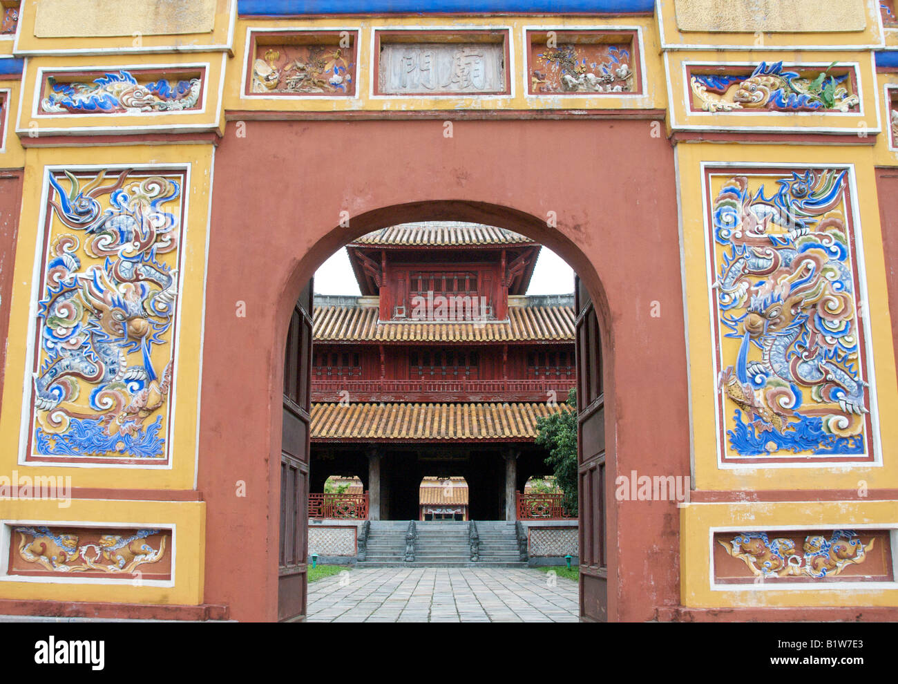 Entrance gate Phung Tien Temple Hue Vietnam Stock Photo - Alamy