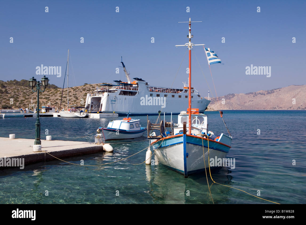 Fishing Boats Symi, Rhodes Greece Stock Photo - Alamy