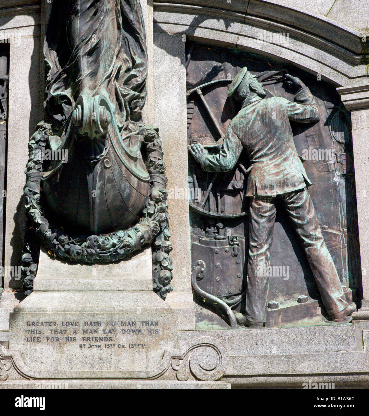 Close up of the RMS Titanic Engineers Memorial in Southampton City ...