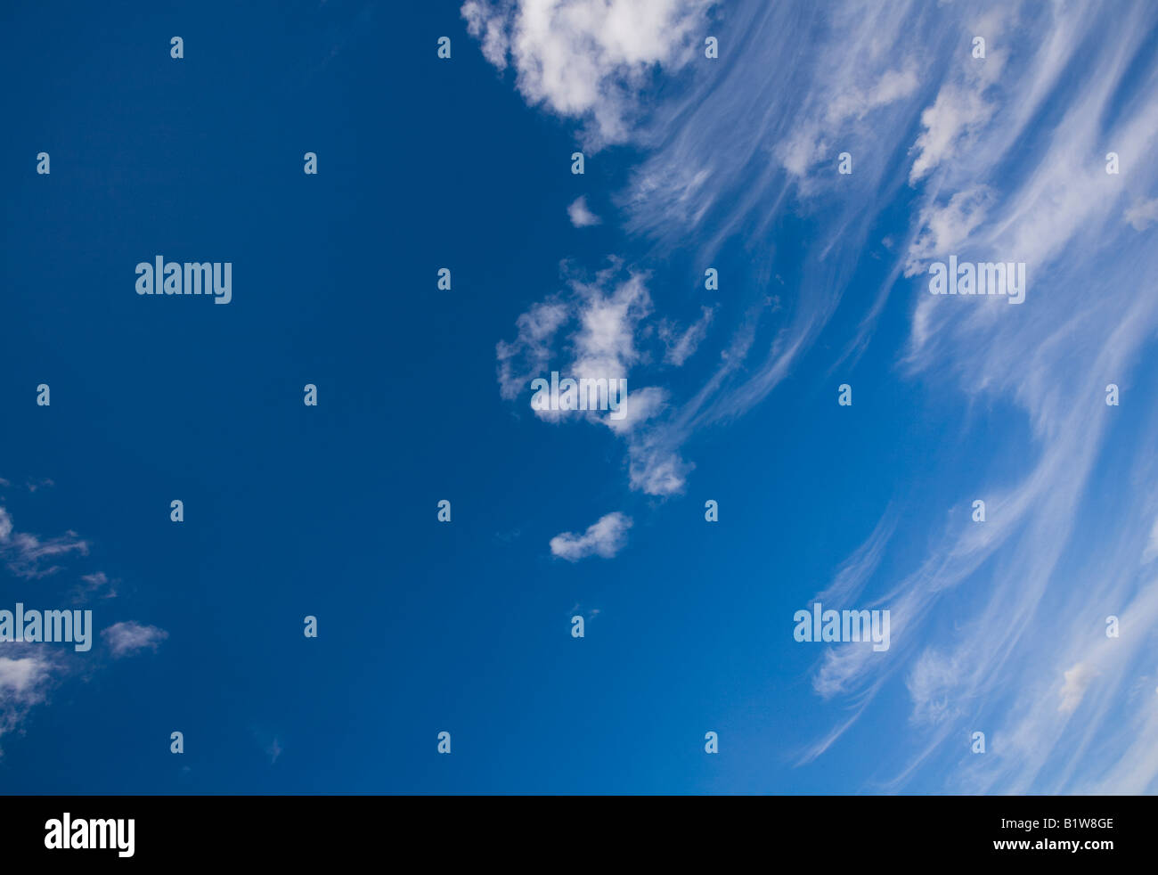 High level Cirrus clouds in early English summer Stock Photo - Alamy