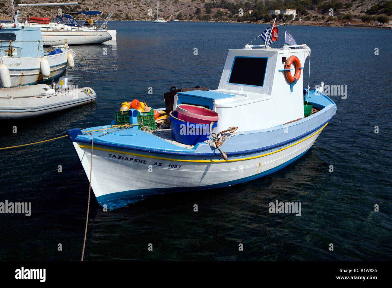 Fishing Boat Symi Rhodes Greece Stock Photo - Alamy