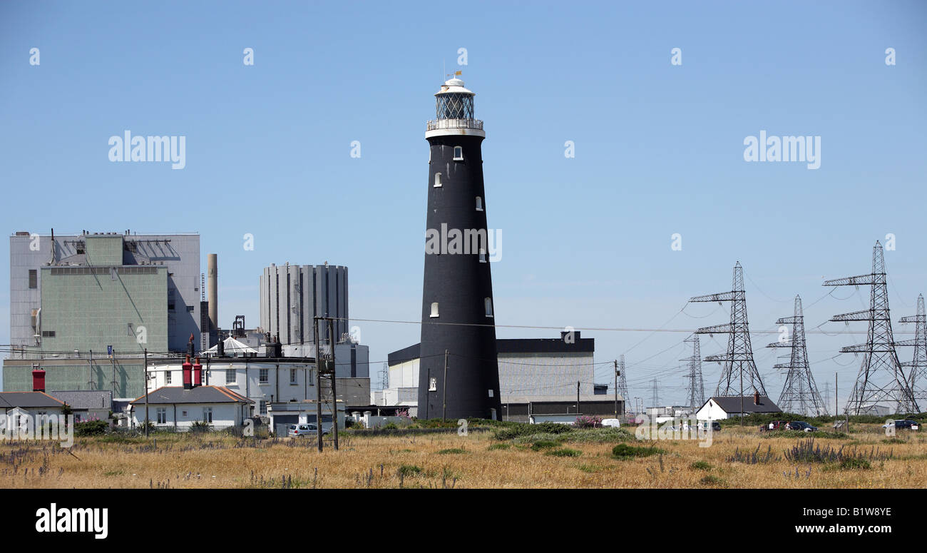 Dungeness Nuclear Power Station, in Kent, with magnificent lighthouse ...