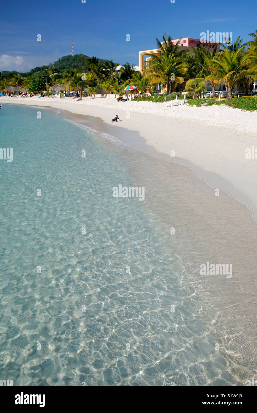 The beautiful water of West Bay Beach on Roatan Stock Photo - Alamy