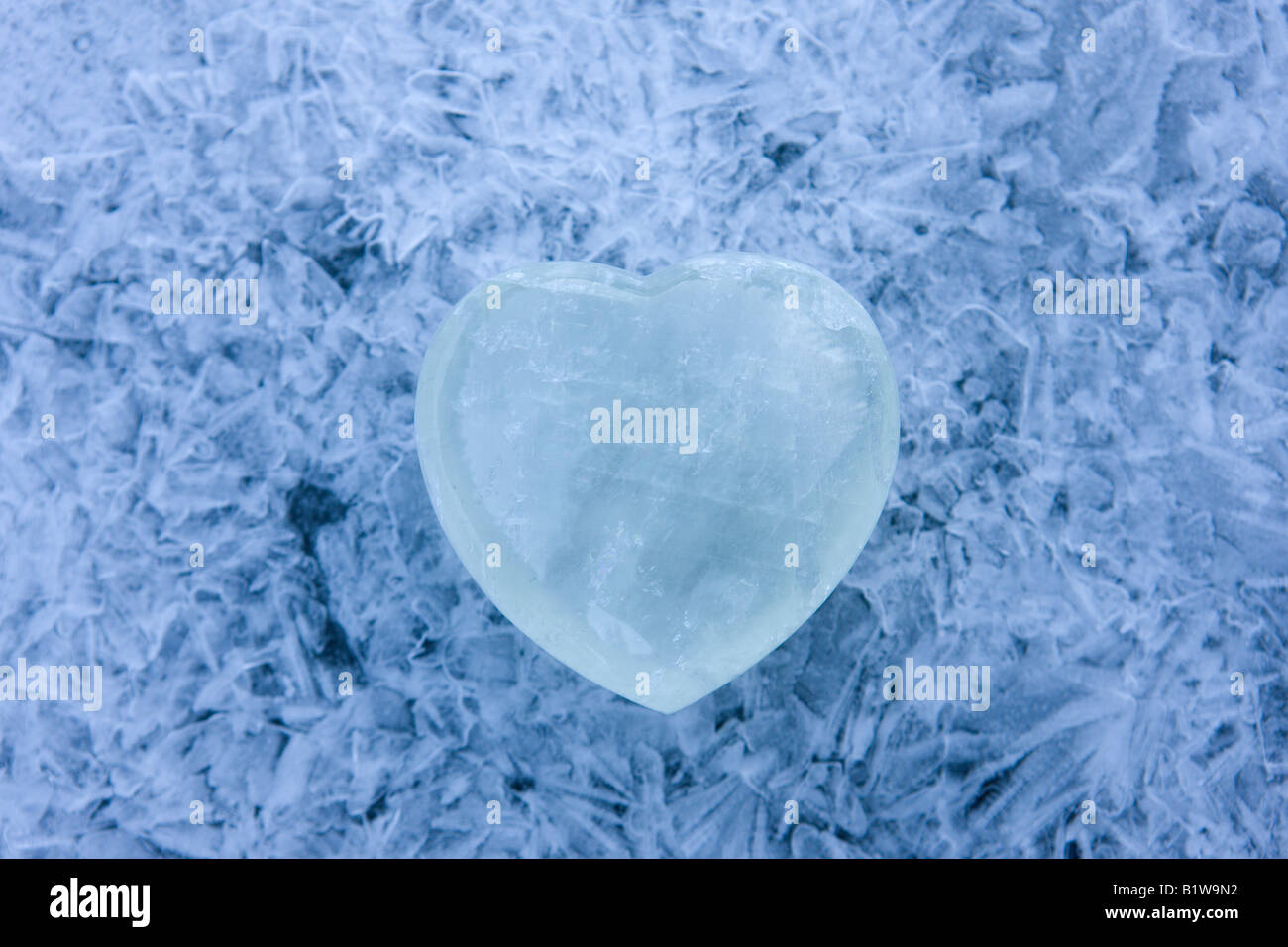 Love heart on ice Stock Photo - Alamy