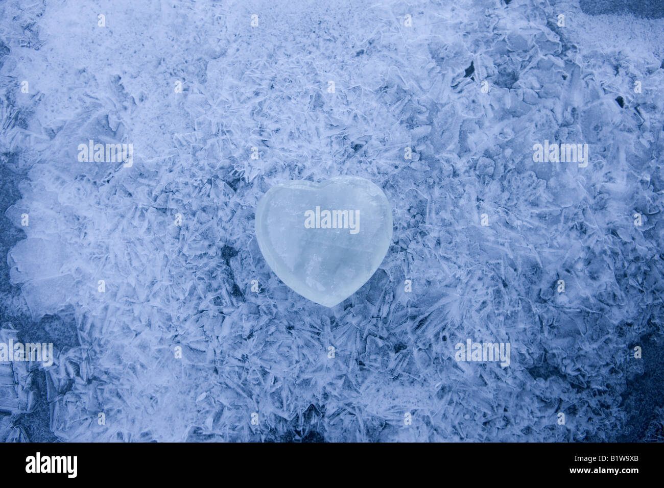 Love heart on ice Stock Photo - Alamy