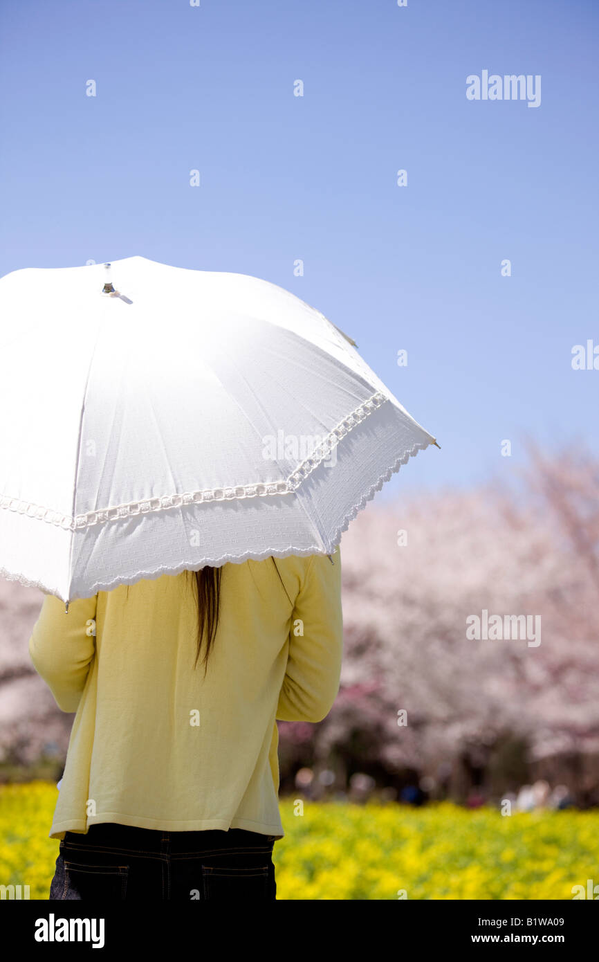 Back figure of Japanese young woman Stock Photo - Alamy