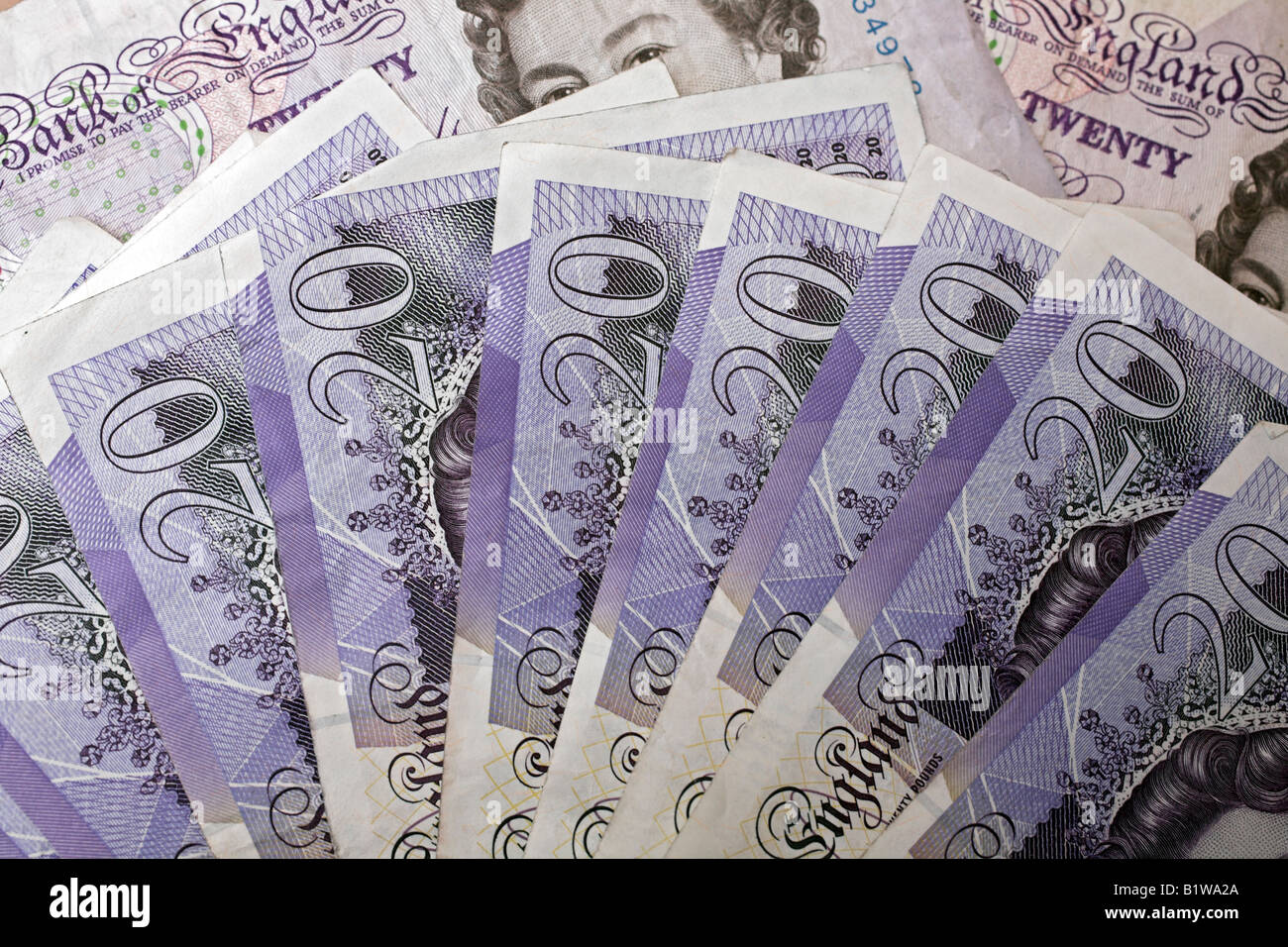Twenty pound notes Stock Photo - Alamy