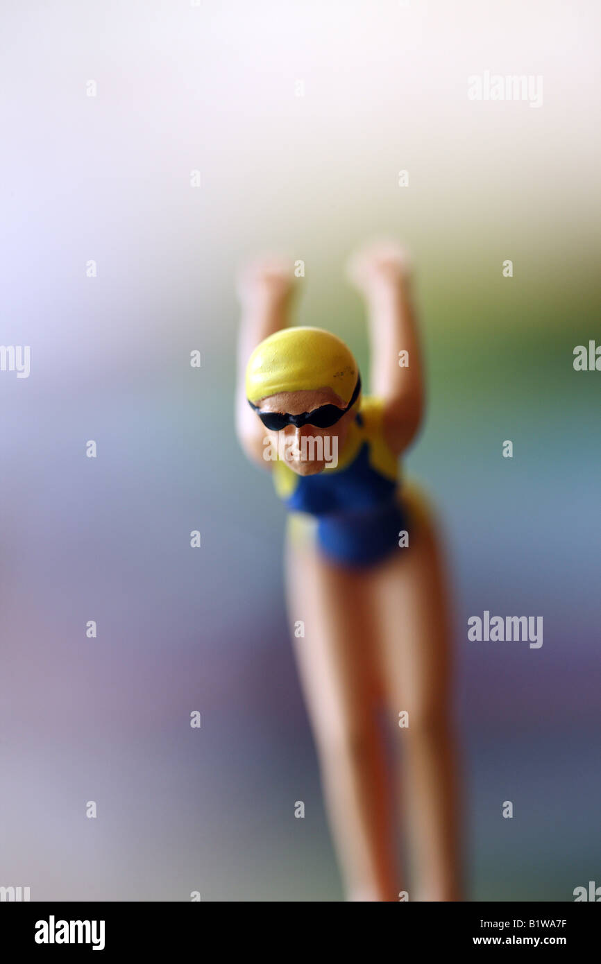 Toy model swimmer Stock Photo - Alamy